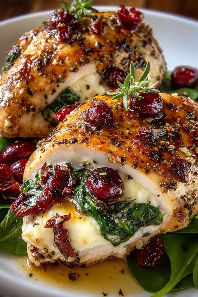 Cranberry & Spinach Stuffed Chicken with Brie – Julian Recipes