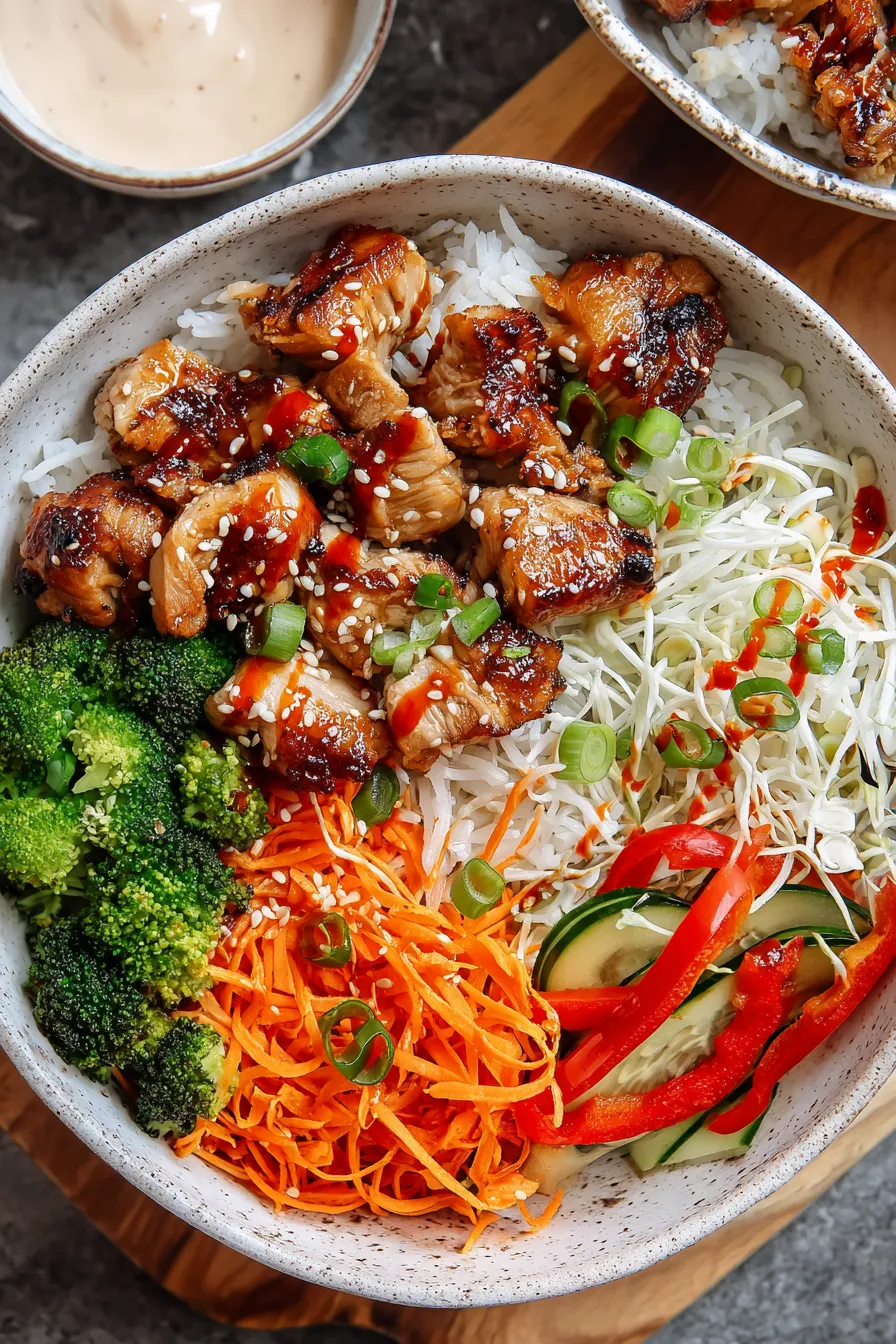 Spicy Honey-Ginger Chicken Bowls with Yum Yum Sauce – Julian Recipes