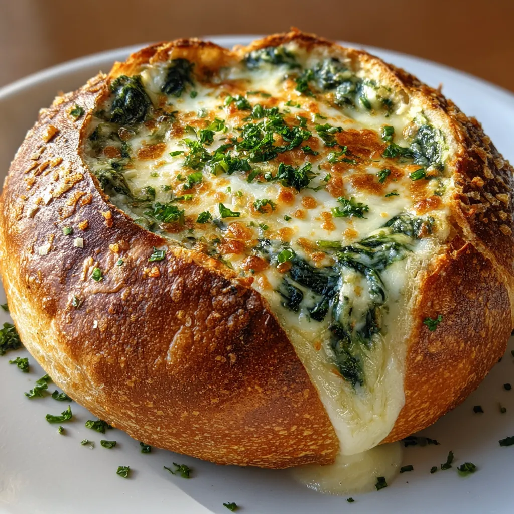 Cheesy Spinach Bread Bowl Dip – Julian Recipes