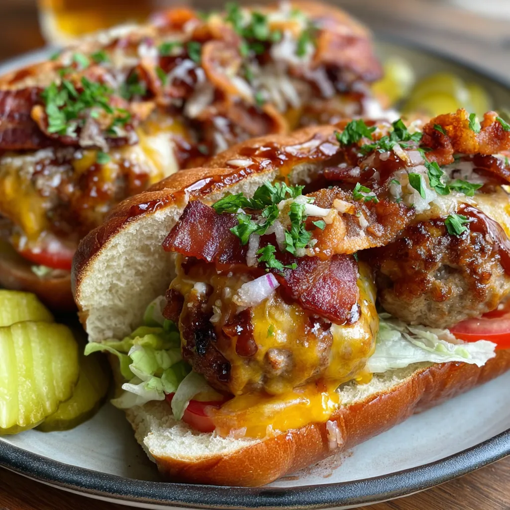 Bourbon BBQ Bacon Cheeseburger Meatball Subs – Julian Recipes