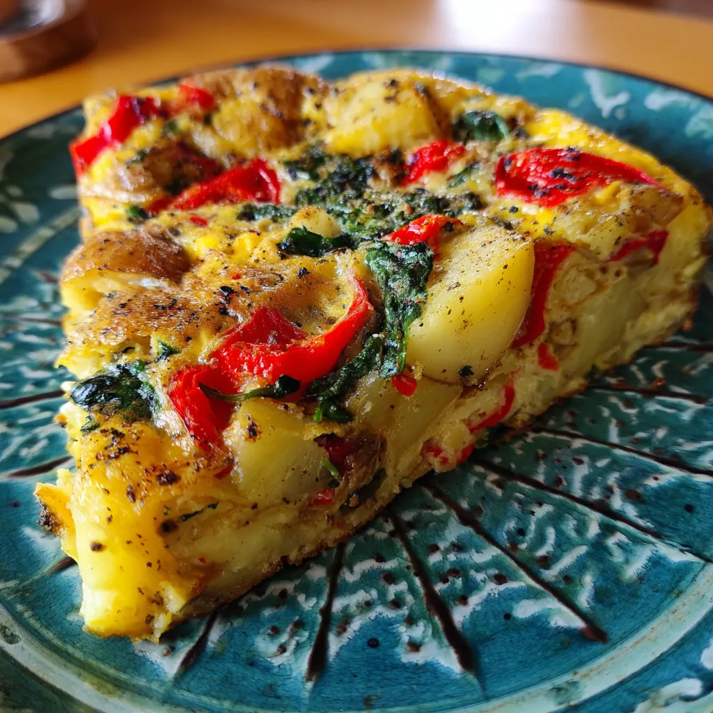 Frittata with Potatoes, Red Peppers and Spinach – Julian Recipes